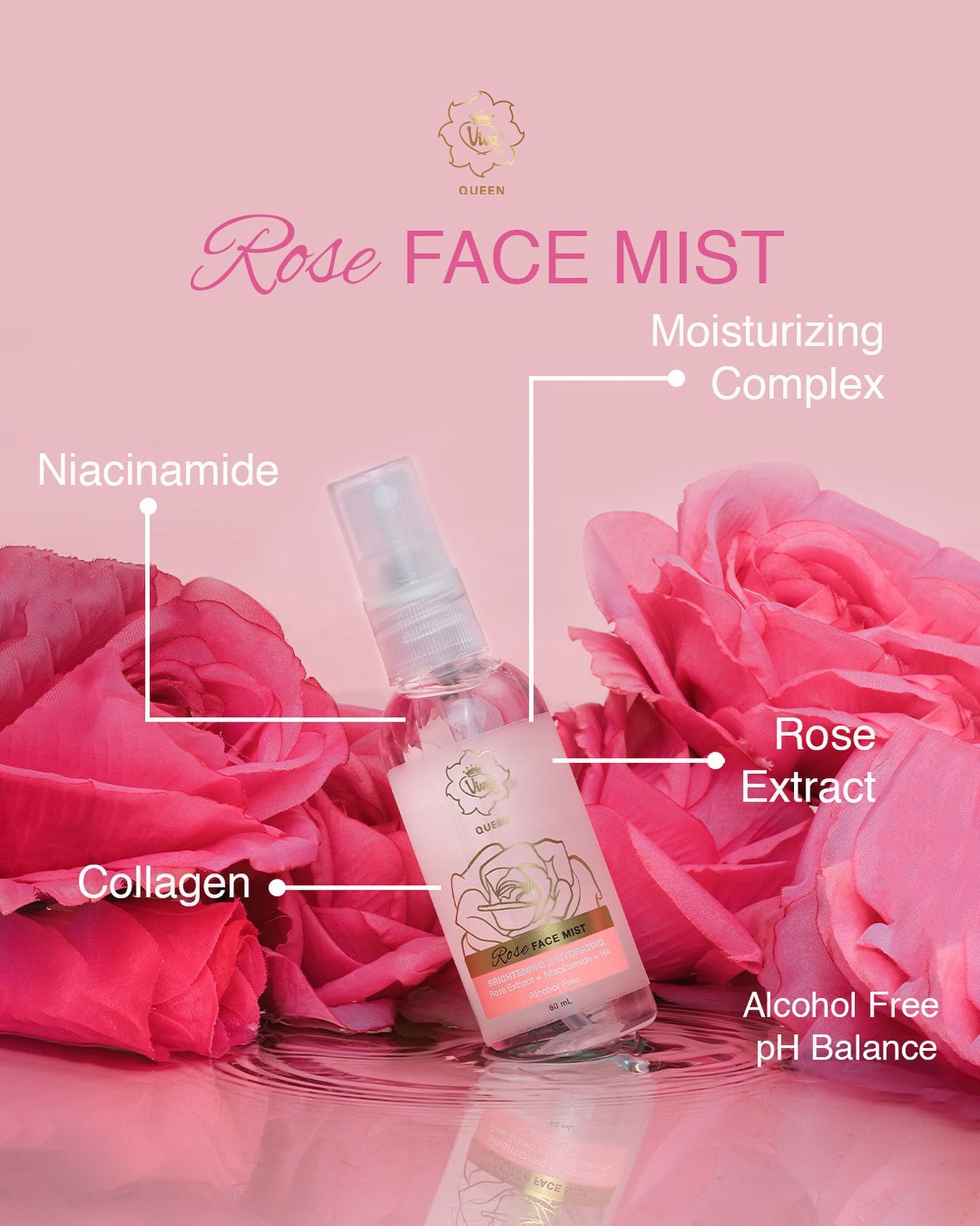 Viva Queen Rose Face Mist 60ml | Lazada Indonesia