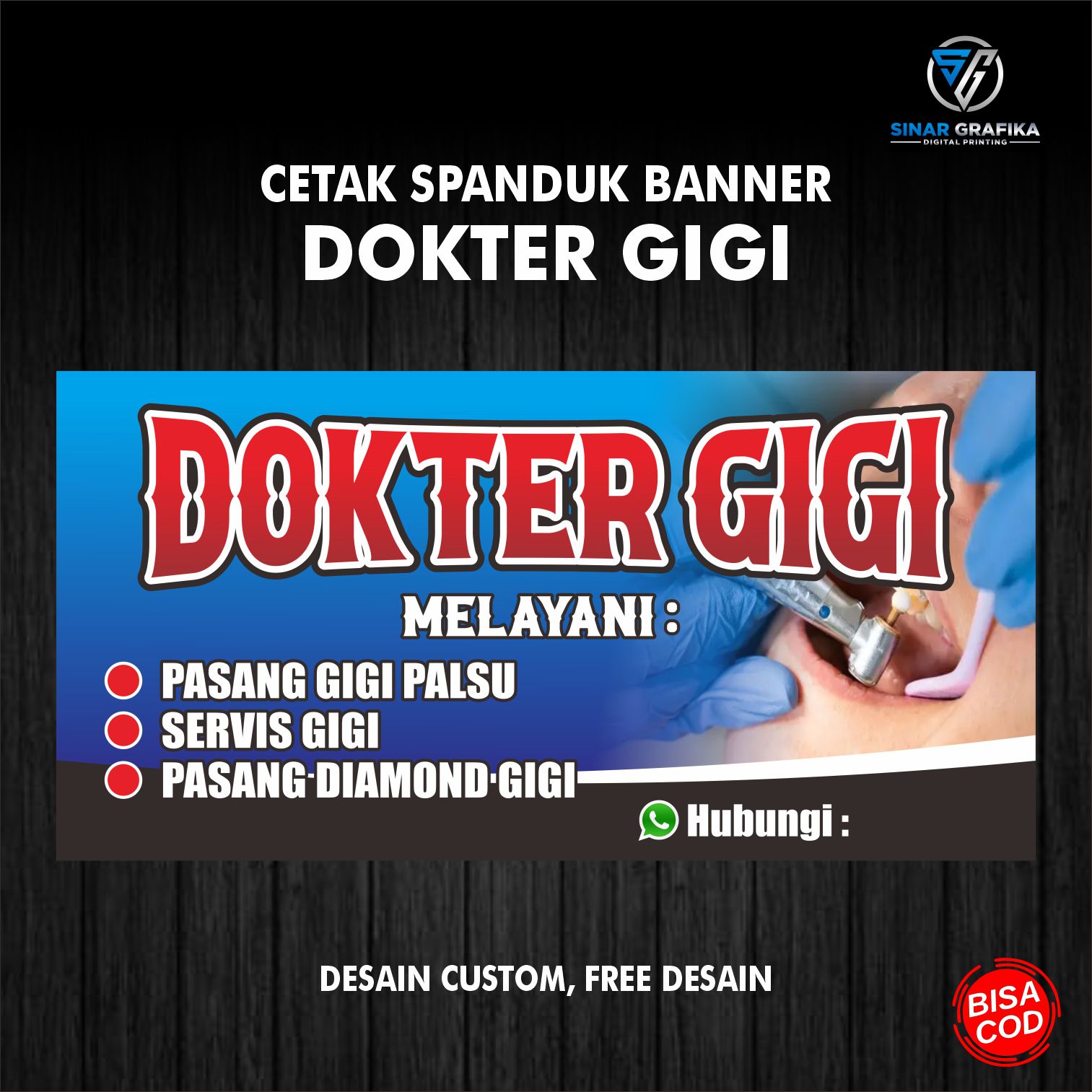 Spanduk Banner Dokter Gigi, Desain Custom Free | Lazada Indonesia