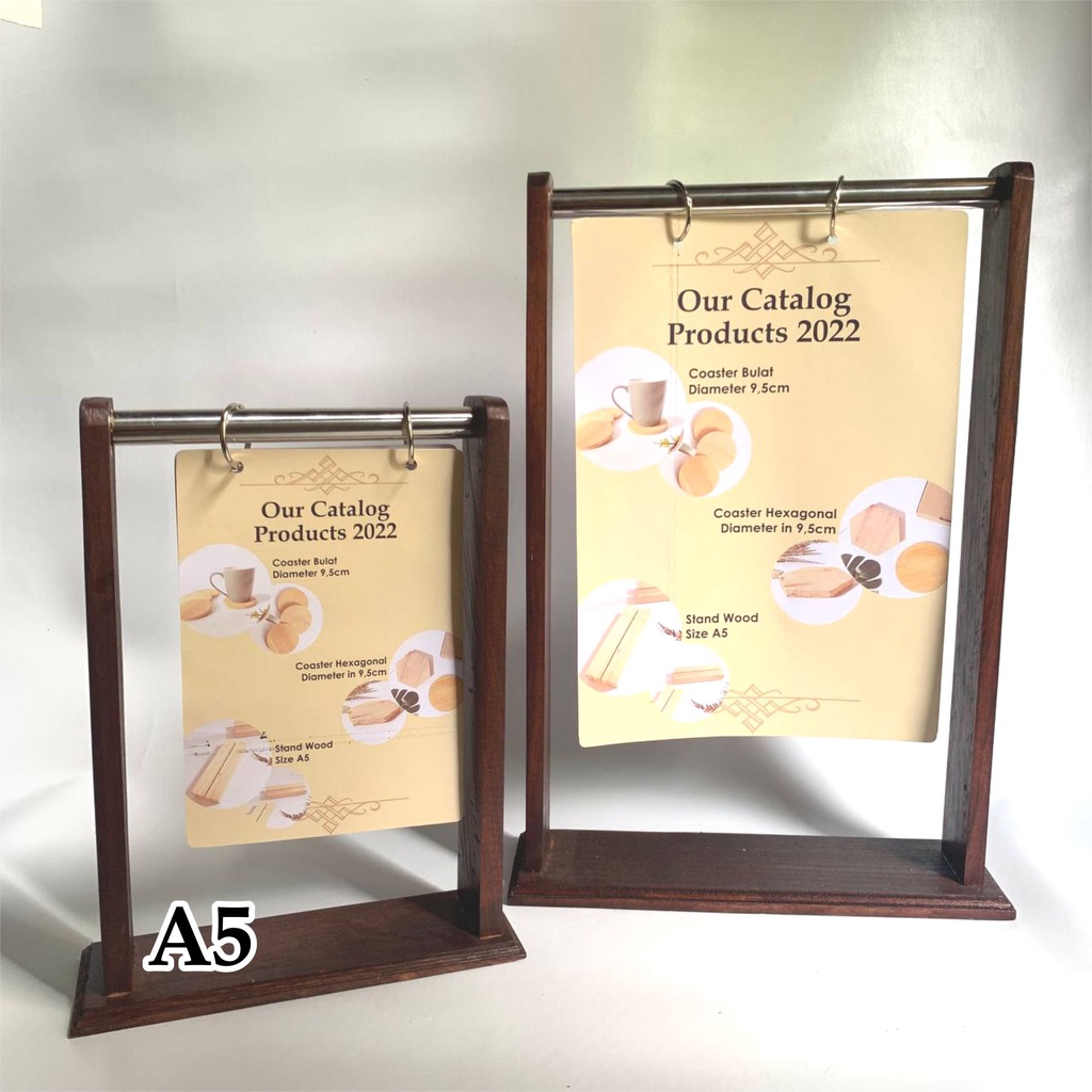Stand Menu Stainless Ukuran A5 Menu Stand Nomor Meja Stand Display ...