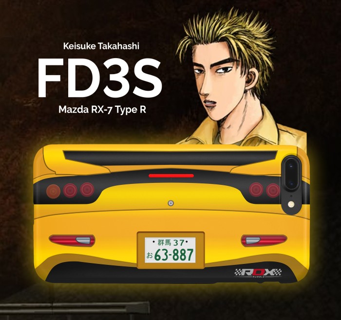 Keisuke Takahashi Mazda RX7 Type R FD3S Initial D Anime Phone Case ...