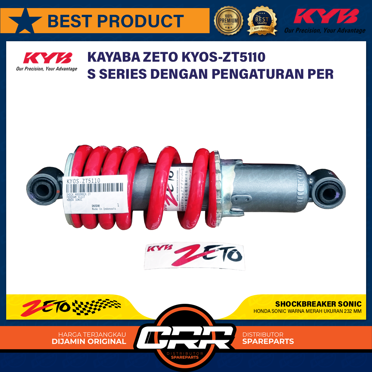 Shockbreaker Sok Belakang Sokbreker Kayaba Zeto Honda Sonic Sonik Tipe KYOS ZT 5110 S Series ...