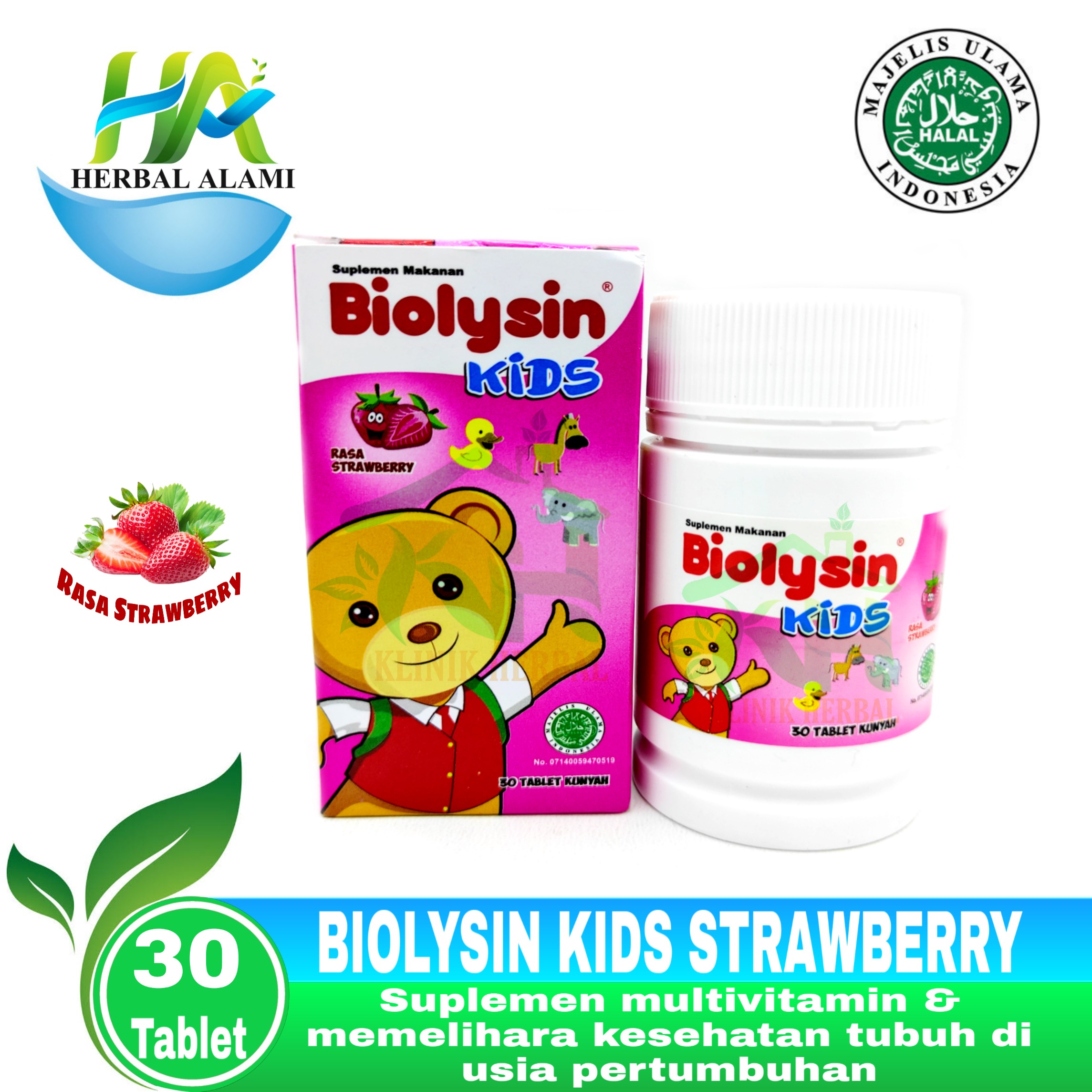 Biolysin Kids Tablet Kunyah STRAWBERRY / Multivitamin Anak | Lazada ...