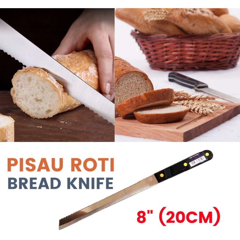 [DEASHOP] PISAU ROTI PANJANG 2 SISI (HALUS & GERIGI) STAINLESS STEEL ...