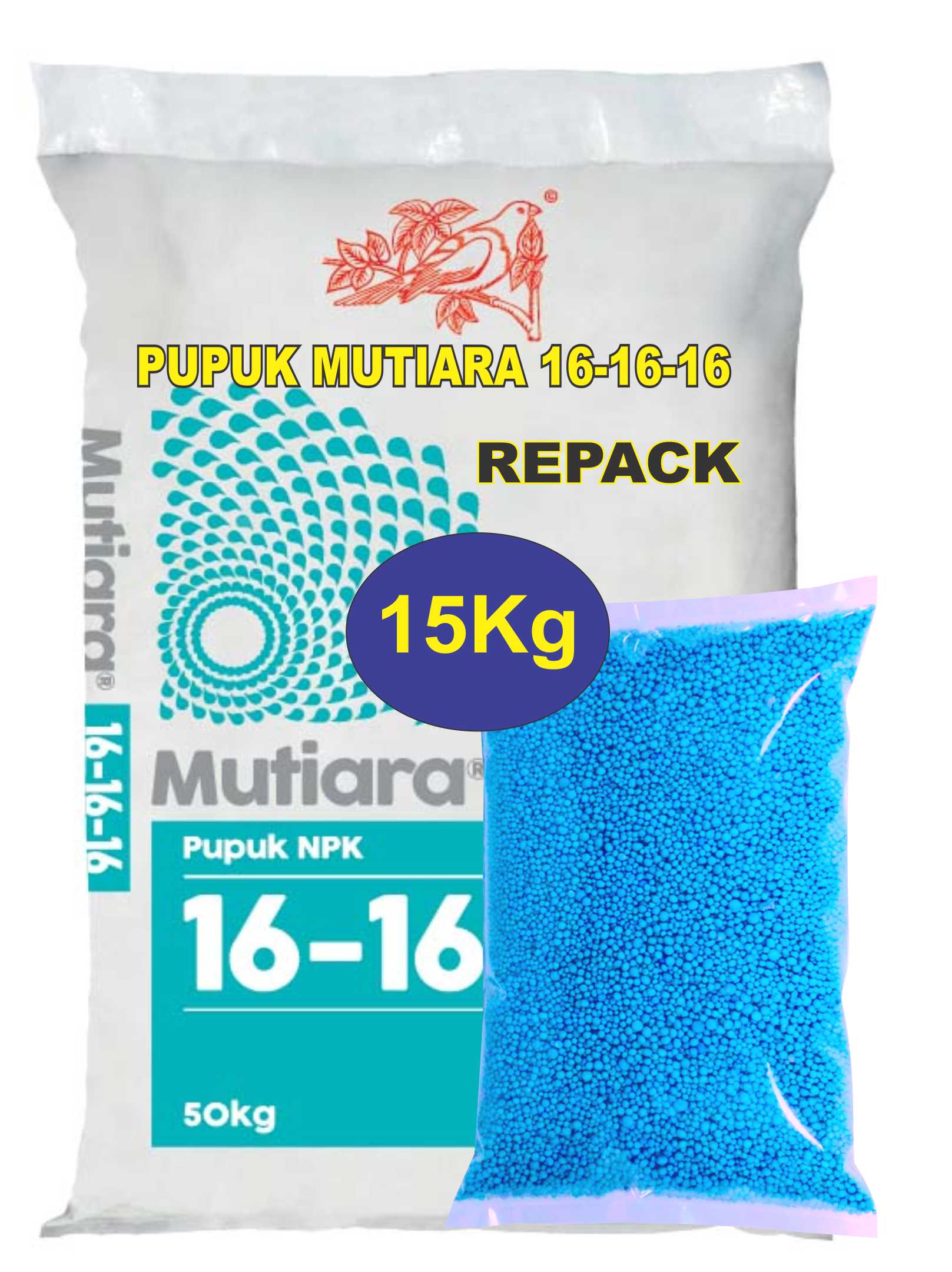 PUPUK NPK MUTIARA 16 16 16 MEROKE KEMASAN 15 Kg | Lazada Indonesia