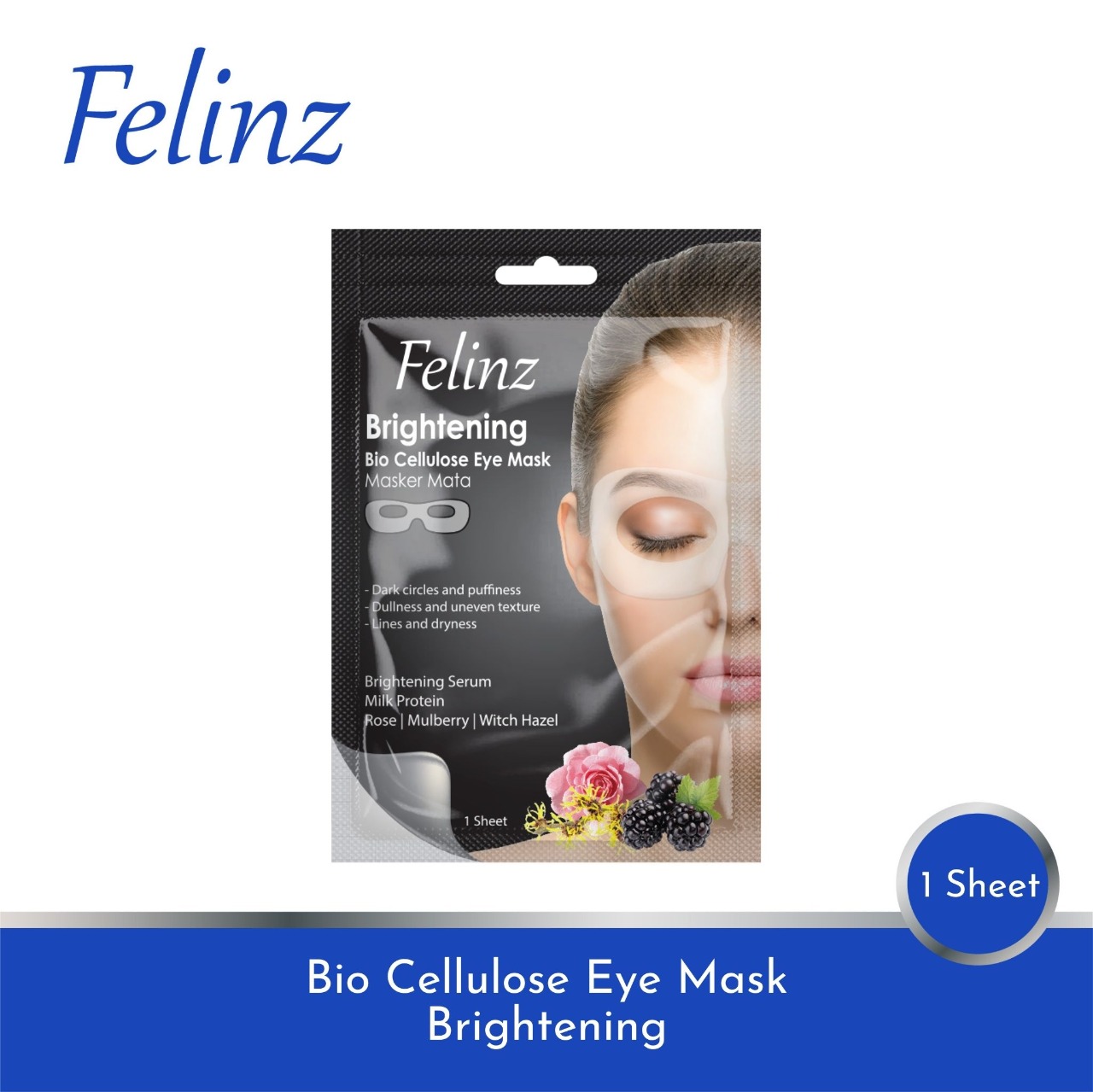 FELINZ BIO-CELLULOSE EYE MASK BRIGHTENING -1 SHEET SACHET | Lazada ...