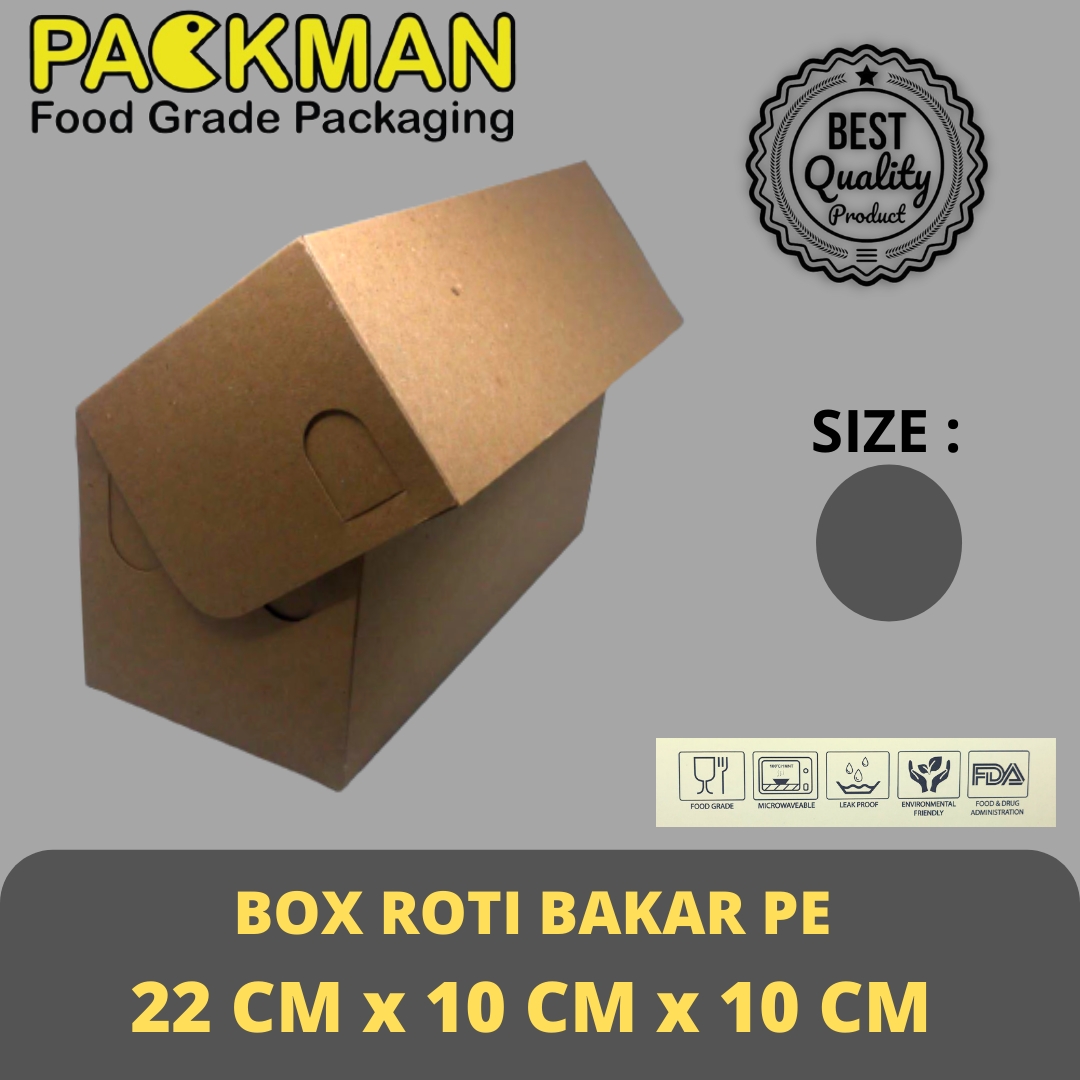 BOX ROTI BAKAR 22x10x10 cm ( SATUAN ) / DUS DONAT BOMBOLONI / DOS BOLU ...