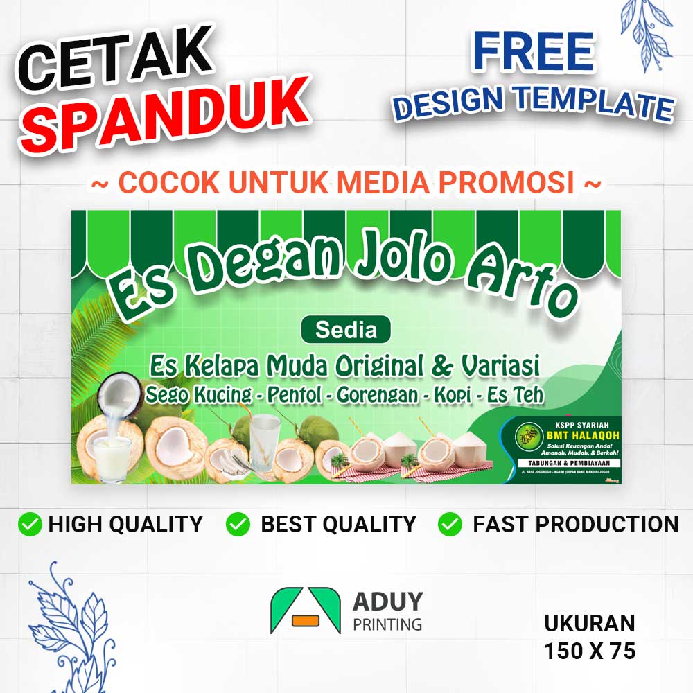 Cetak Banner Spanduk Minuman Es Degan (Dawegan) Bisa Custom Ukuran ...