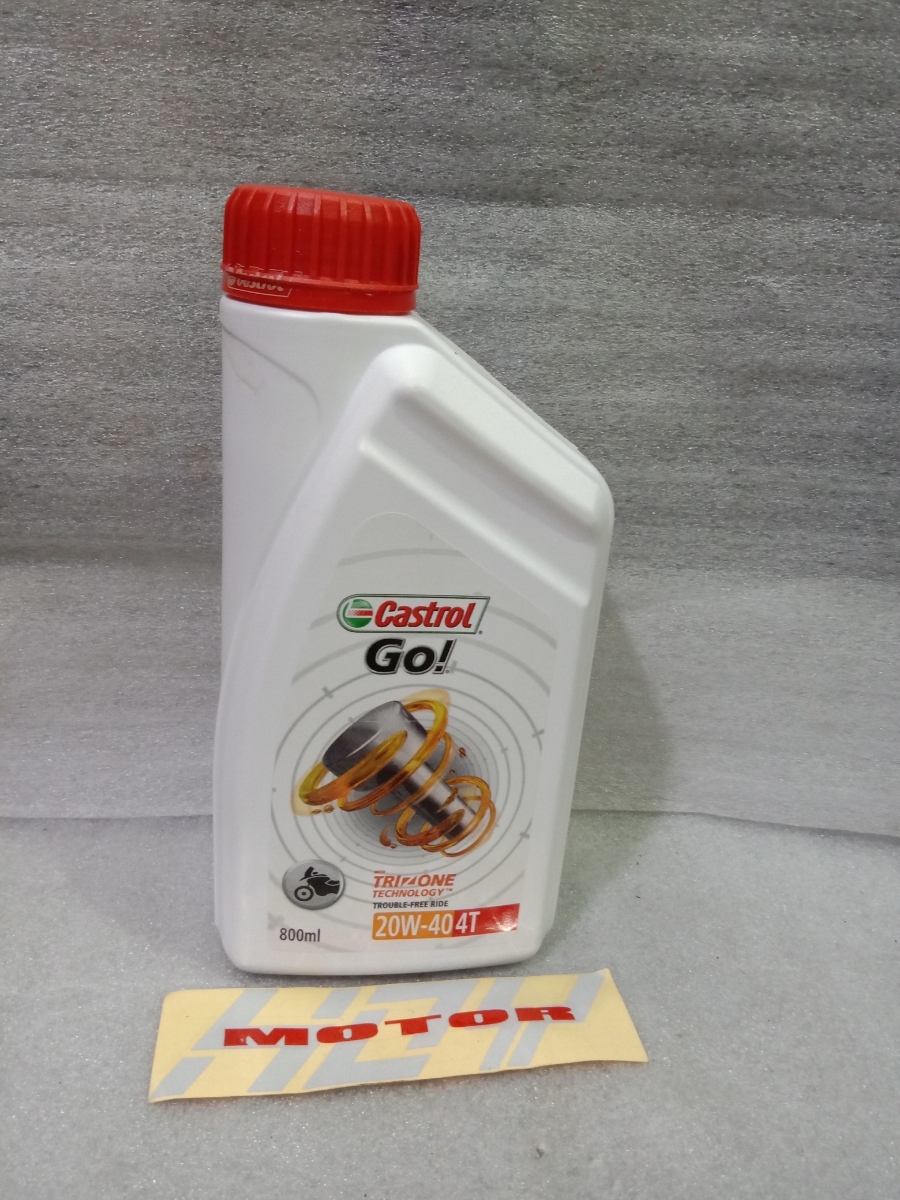 oli mesin motor Castrol Go 20W-40At 800ml orisinil asli no abal abal ...