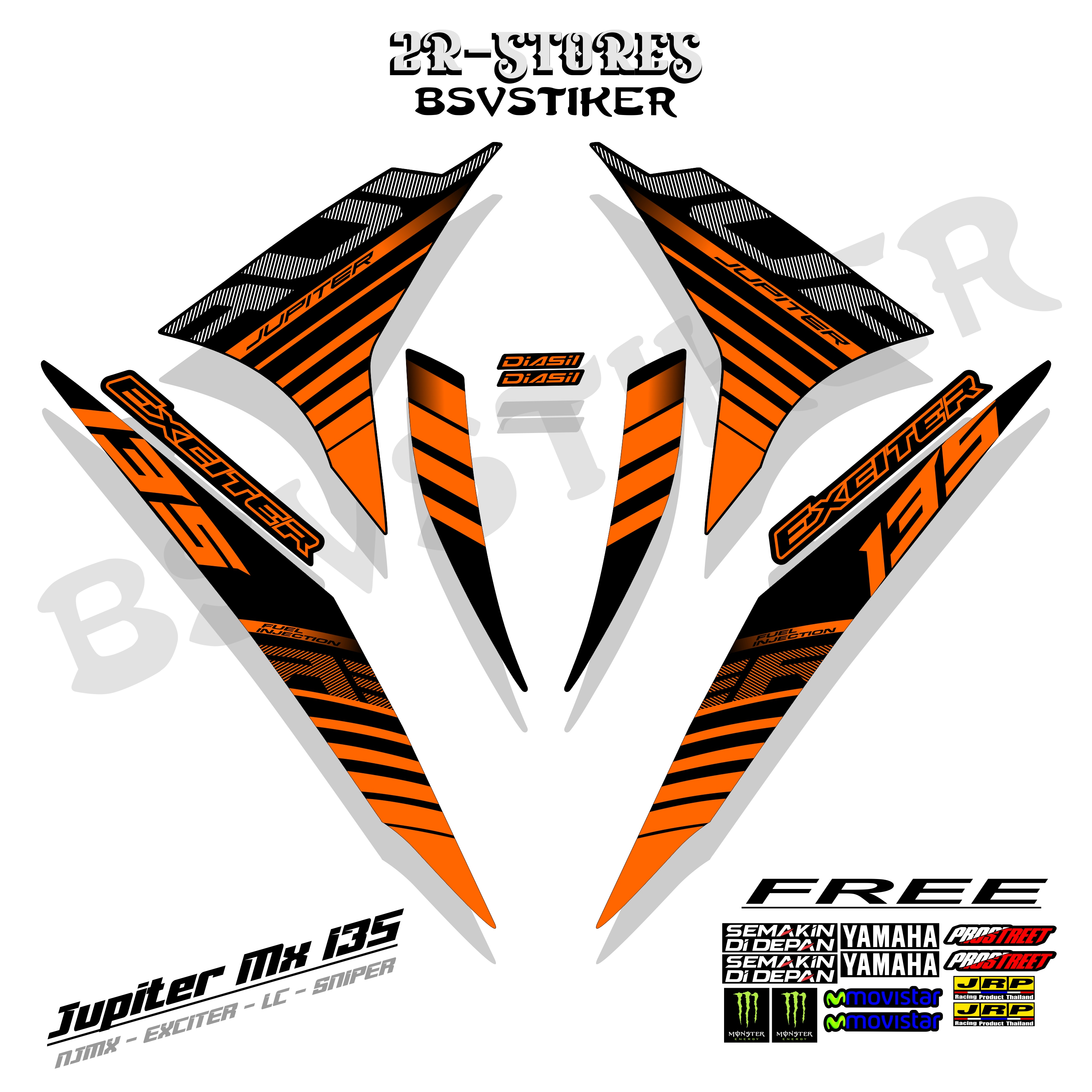 sticker striping jupiter mx new 135, stiker exciter sniper rc njmx 135 ...