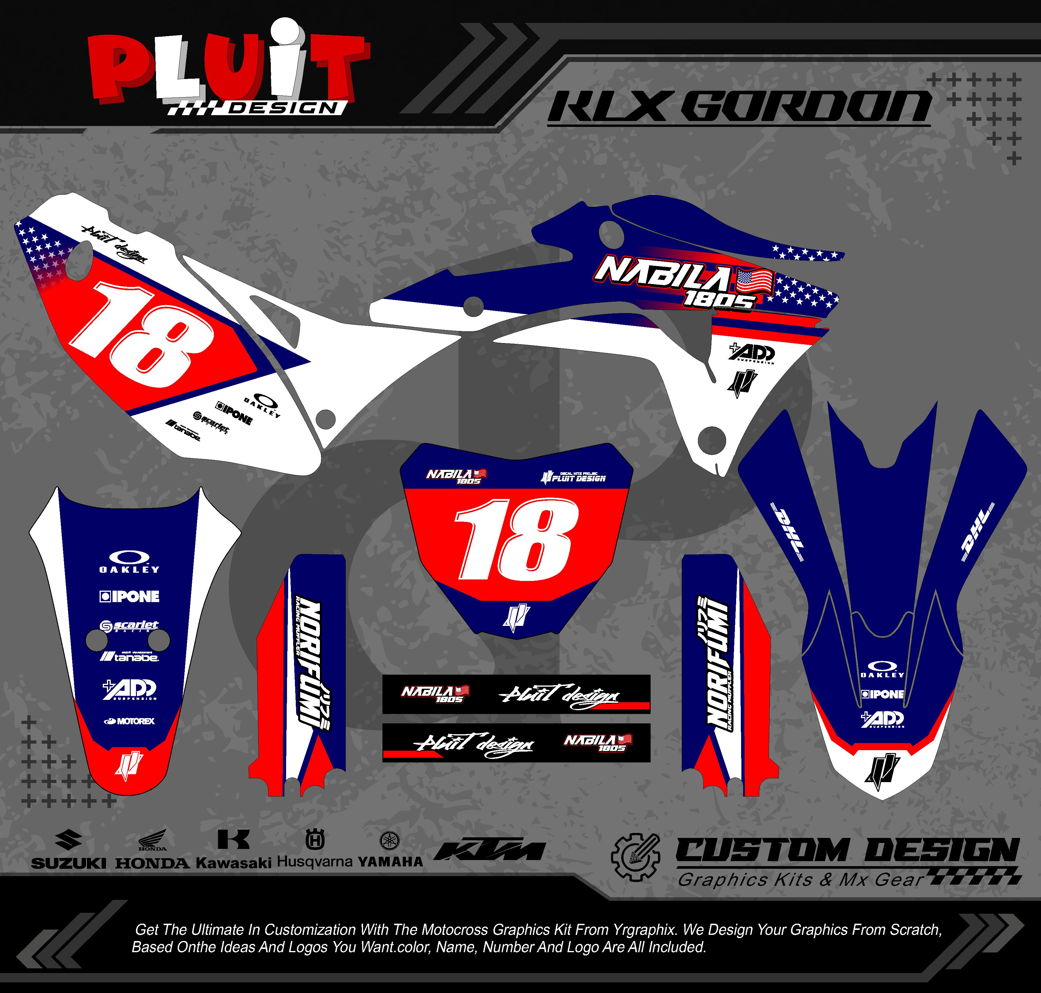 DECAL STICKER KLX GORDON FULL BODY DECAL GORDON DECAL GORDON DECAL ...