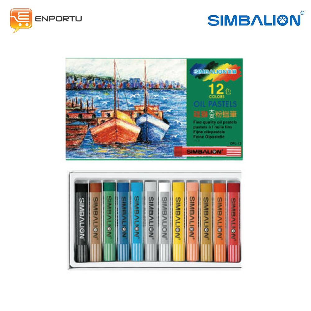 Simbalion Oil Pastel 12 Warna Kapal Paper Case OPL-12 - Alat mewarnai ...