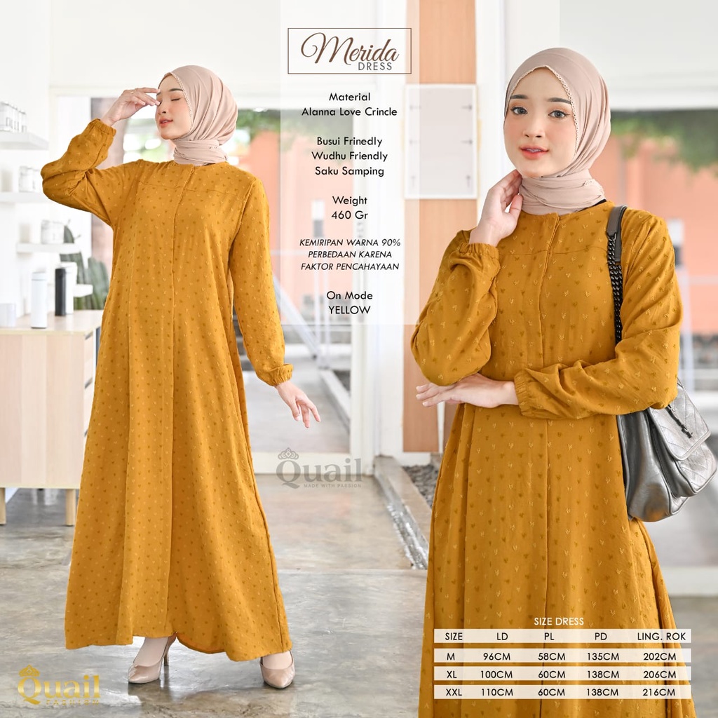Merida Dress Original Quail Hijab Wanita Alanna Love Crinkle Busui ...