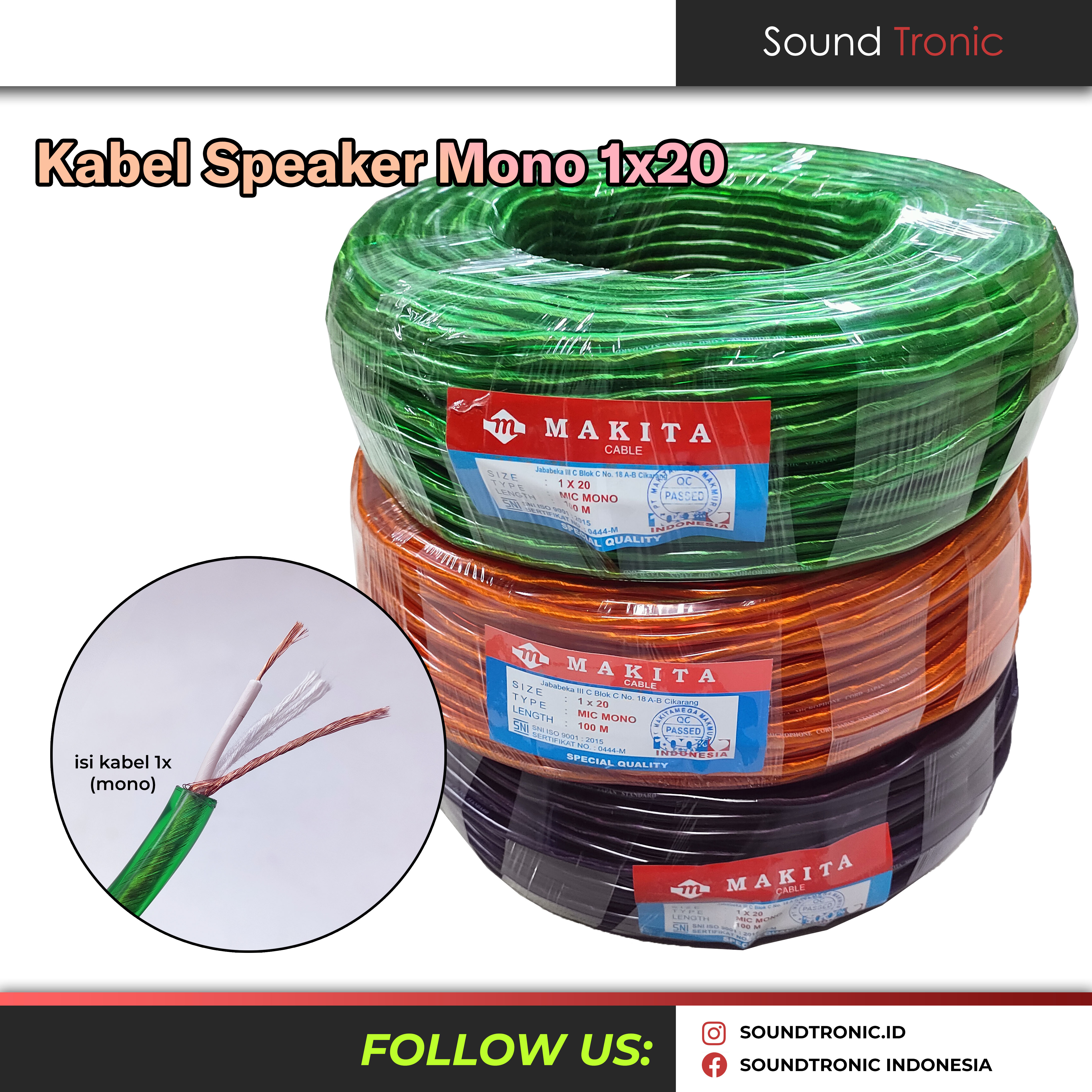 Kabel Speaker Makita MONO 1x20 Meteran | Lazada Indonesia