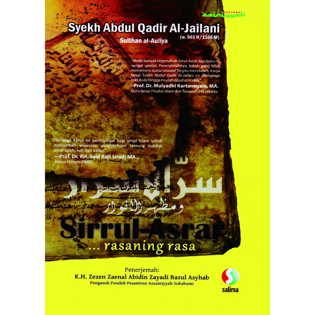 Sirrul Asrar Rasaning Rasa Syaikh Abdul Qodir Al-Jailani (Terjemah) KH ...