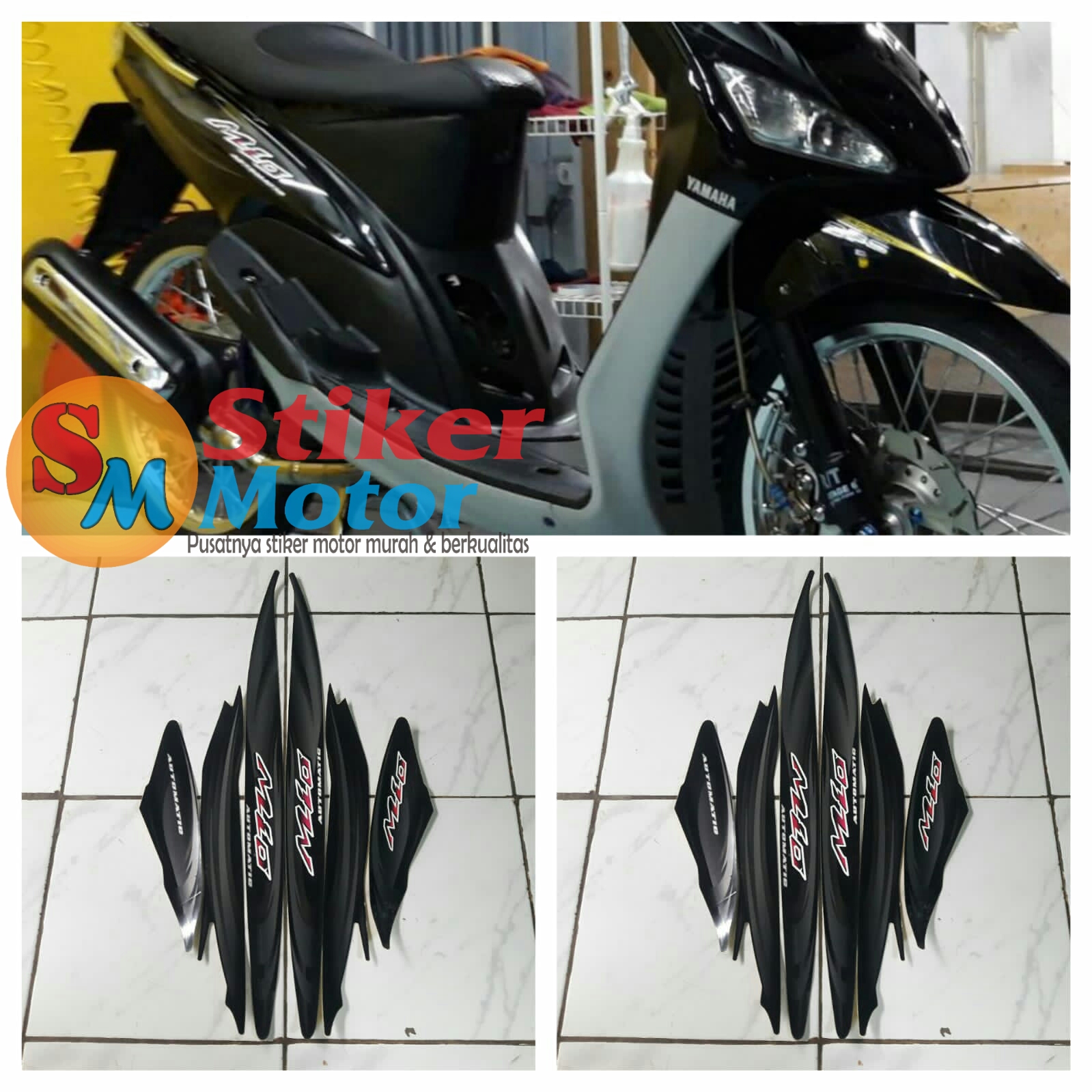 Striping Sticker Motor Yamaha Mio Sporty 2007 std full Hitam | Lazada ...