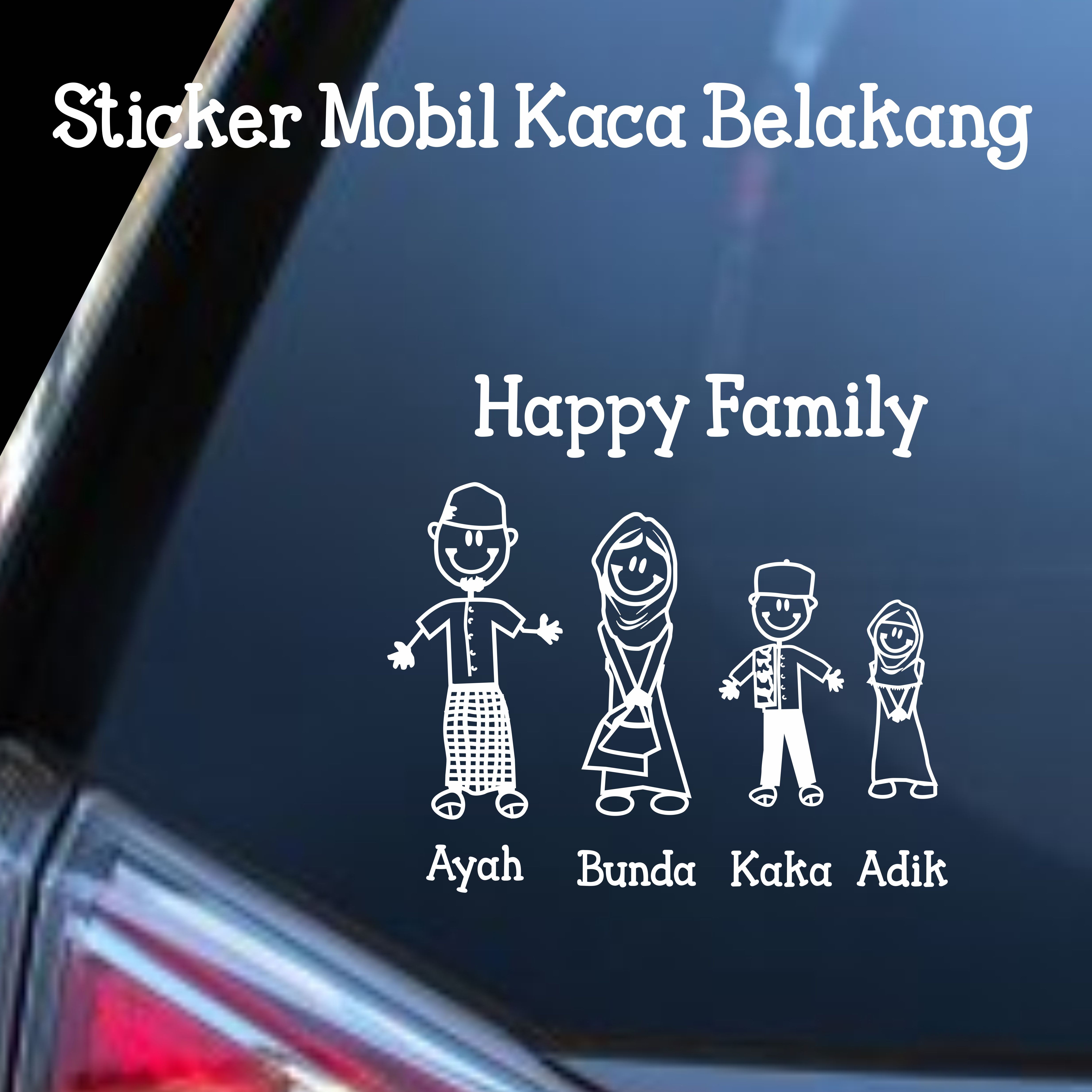 cutting stiker Happy Family kaca mobil belakang | Lazada Indonesia