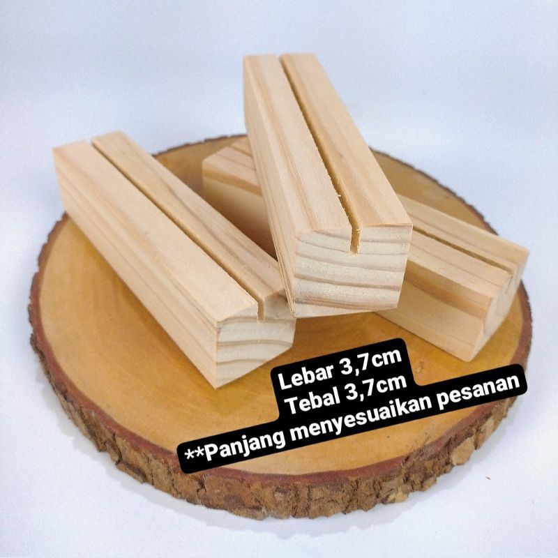 stand akrilik / stand foto / price tag holder kayu / dudukan foto ...