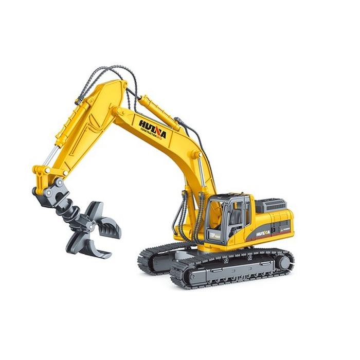 HUINA 1713 EXCAVATOR GRABBER 1:50 DIECAST METAL ALAT BERAT ORIGINAL ...