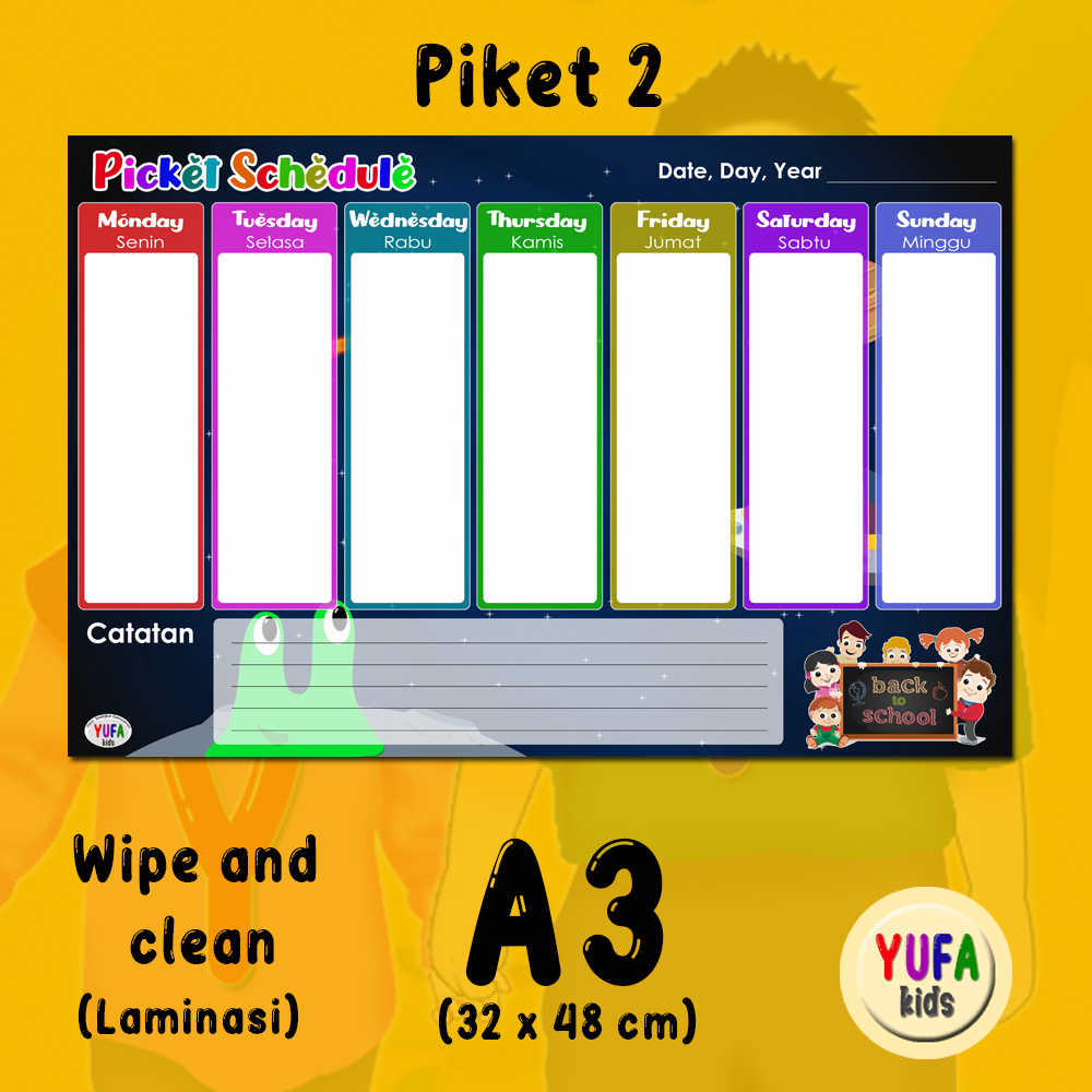 118 Poster tabel jadwal picket - poster wipe n clean - poster edukasi ...