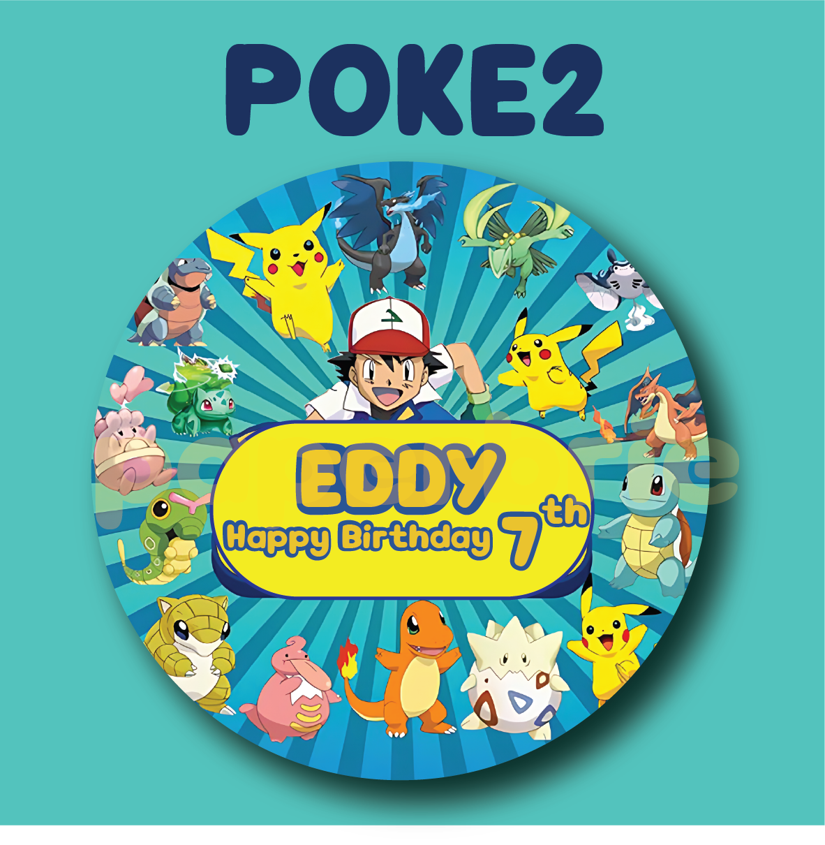 label stiker POKEMON POKEBALL Ulang Tahun Anak - sticker birthday party ...