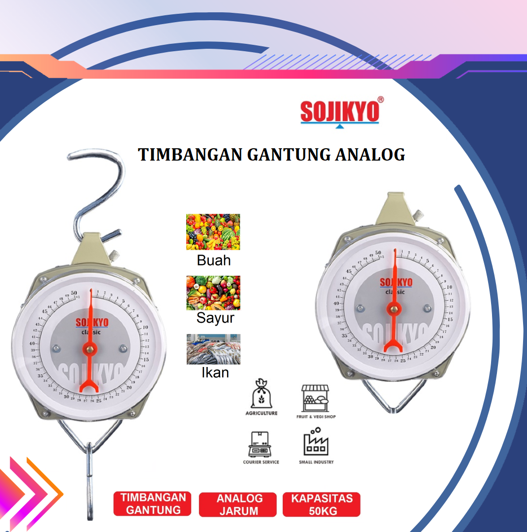 SOJIKYO Timbangan Gantung Analog 50 Kg / Alat Timbang Dapur Hanging ...