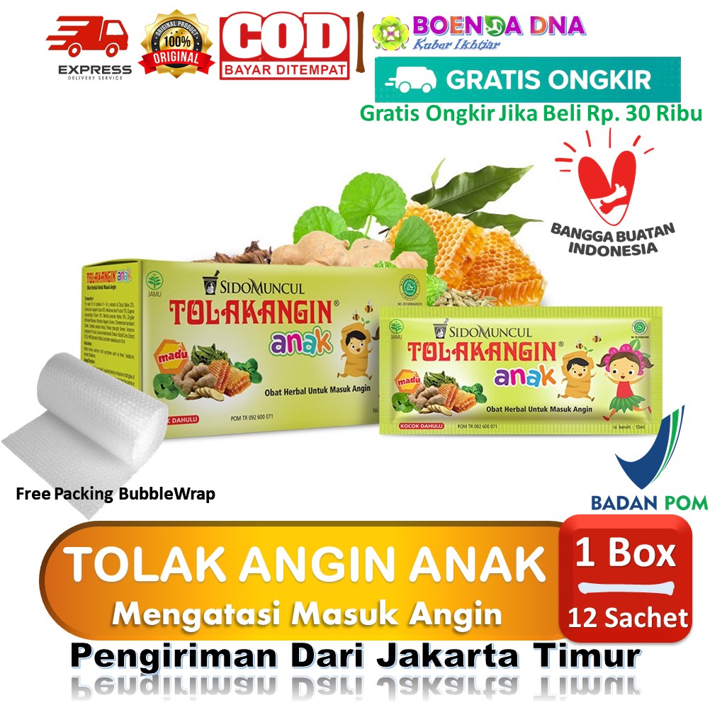 COD Tolak Angin Anak Cair 1 BOX 12 Sachet - Mengatasi Masuk Angin Pada ...