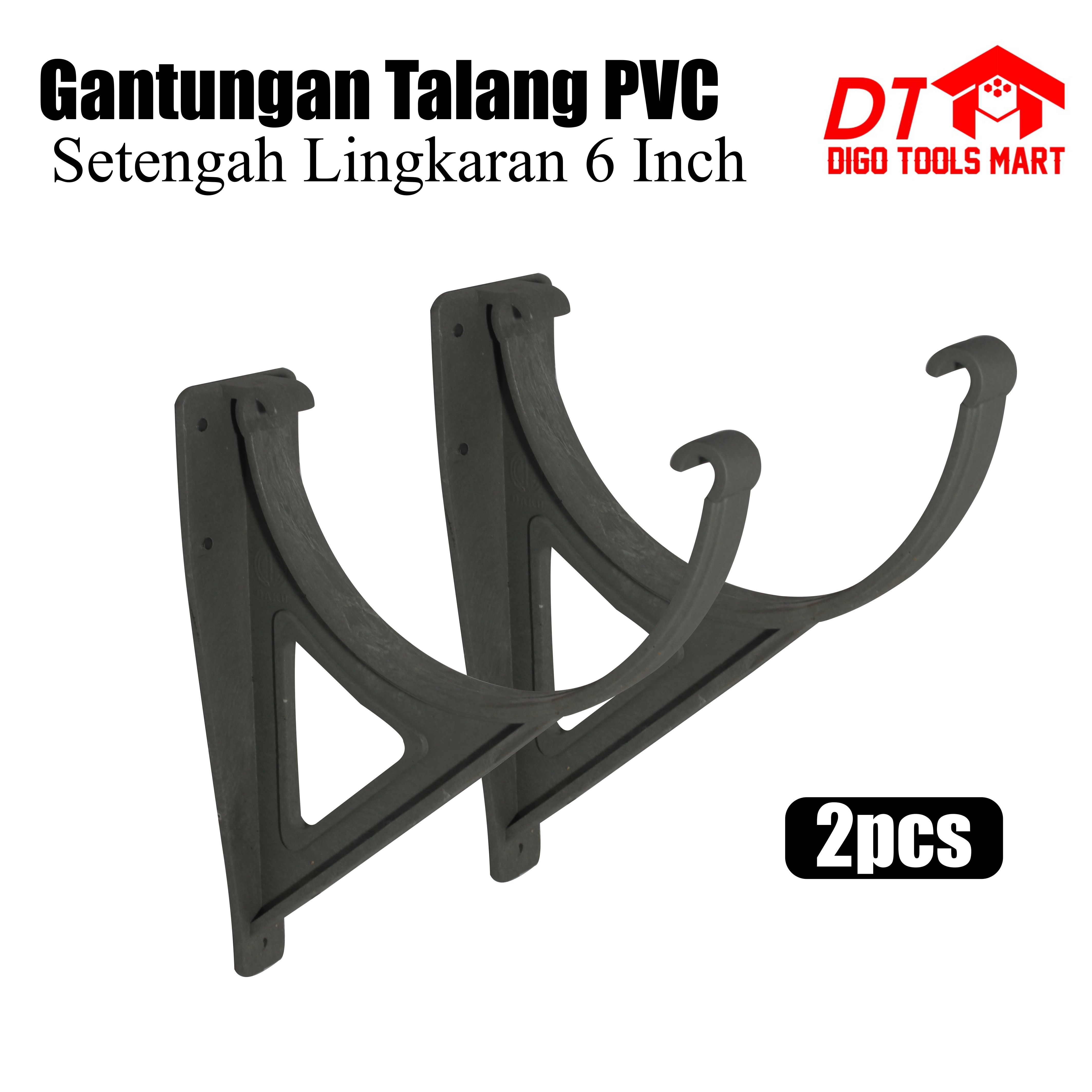 Gantungan talang air PVC setengah lingkaran 6 inci 2pcs | Lazada Indonesia