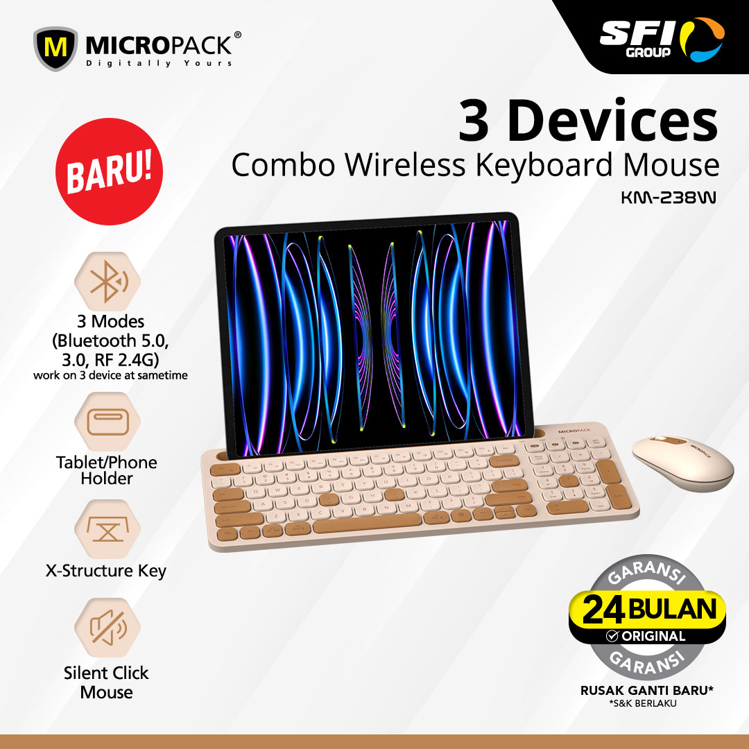 MICROPACK KEYBOARD MOUSE COMBO WIRELESS - + BLUETOOTH WIRELESS | Lazada ...