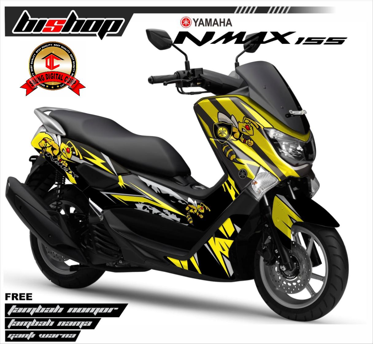 sticker decal full body Yamaha nmax potip lebah kuning #saungdigital ...