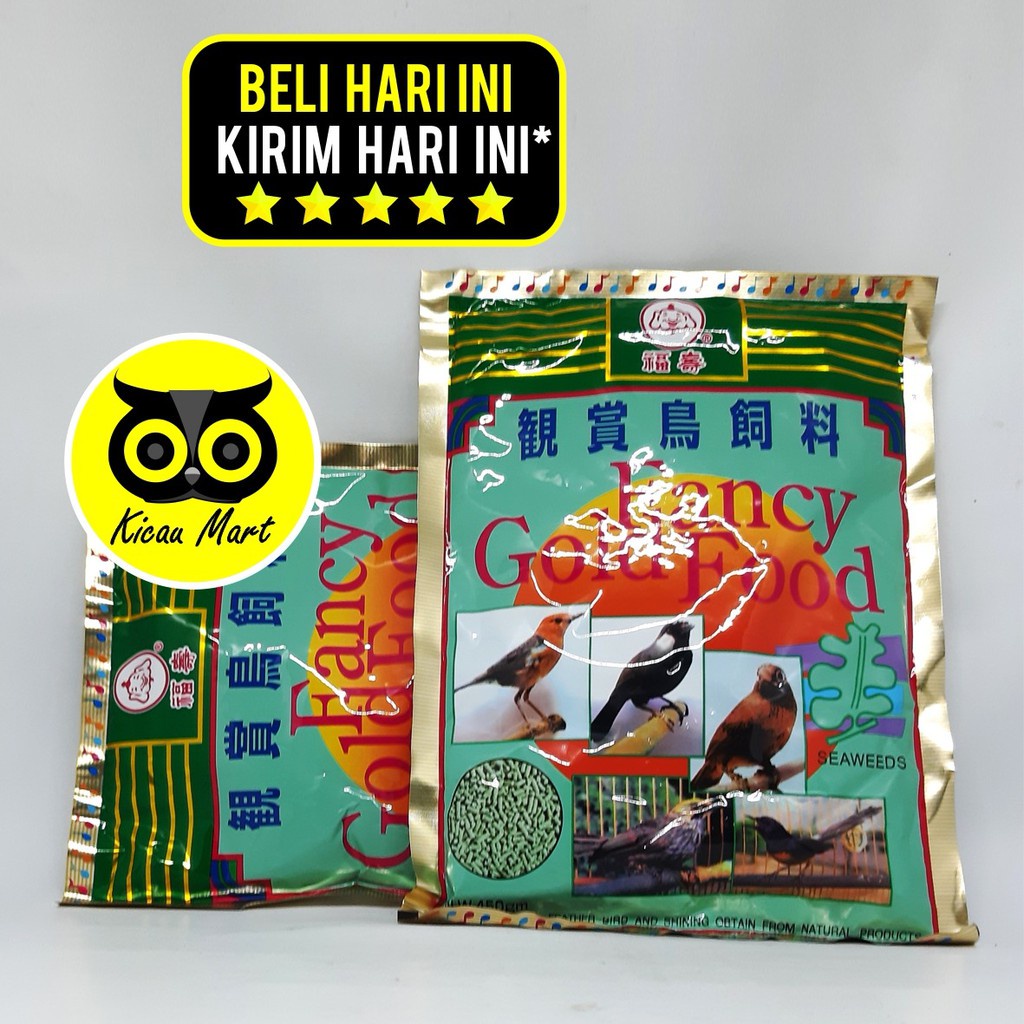 PAKAN MAKANAN BURUNG MURAI KACER JALAK PUR VOER FANCY GOLD FOOD SEAWEED ...