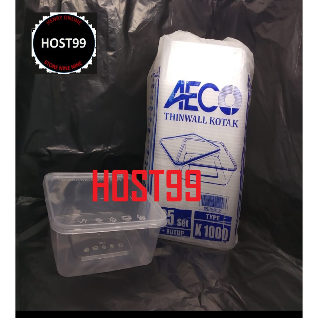 THINWALL KOTAK WADAH MAKAN TEMPAT BOX MAKAN MICROWAVE AECO K1000 25PCS | Lazada Indonesia