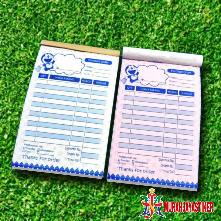 NOTA OLSHOP 2 PLY / NOTA 2 PLY MURAH UKURAN 1/4 FOLIO MOTIF DORAEMON ...