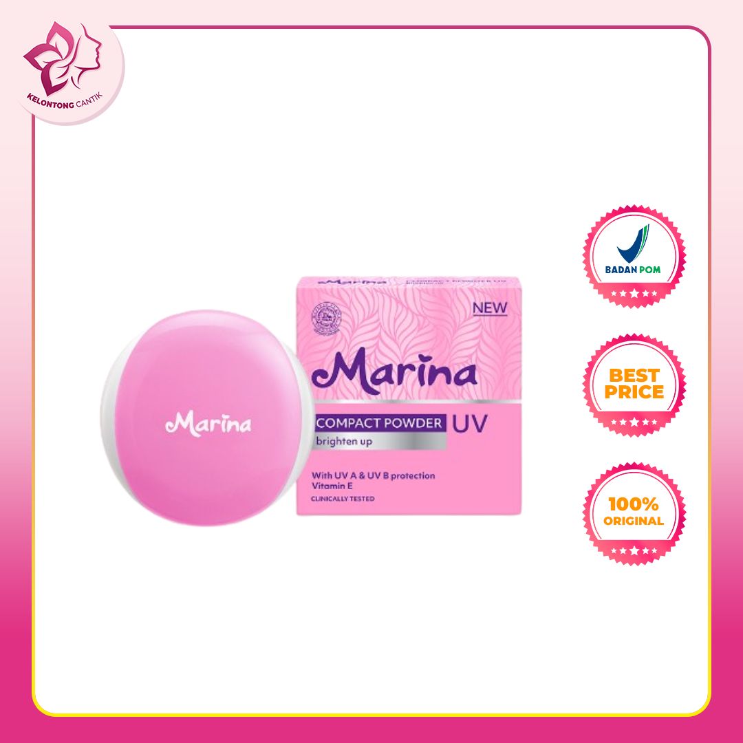 Marina Compact Powder UV Brighten Up 12gr - Bedak Padat - Uv Protection ...
