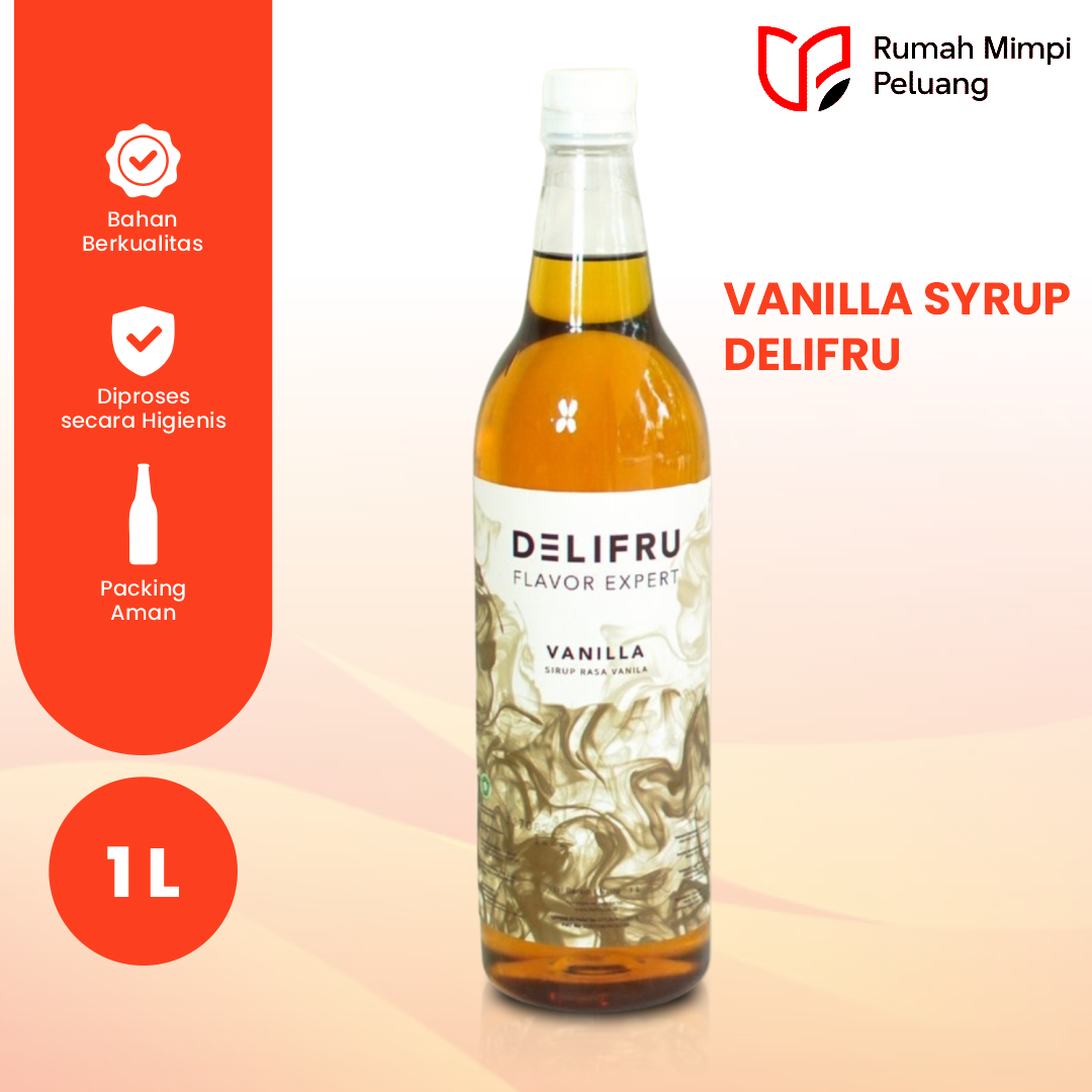 Sirup Vanilla Delifru Syrup Campuran Minuman Rasa Vanila Sirop 1 Liter ...
