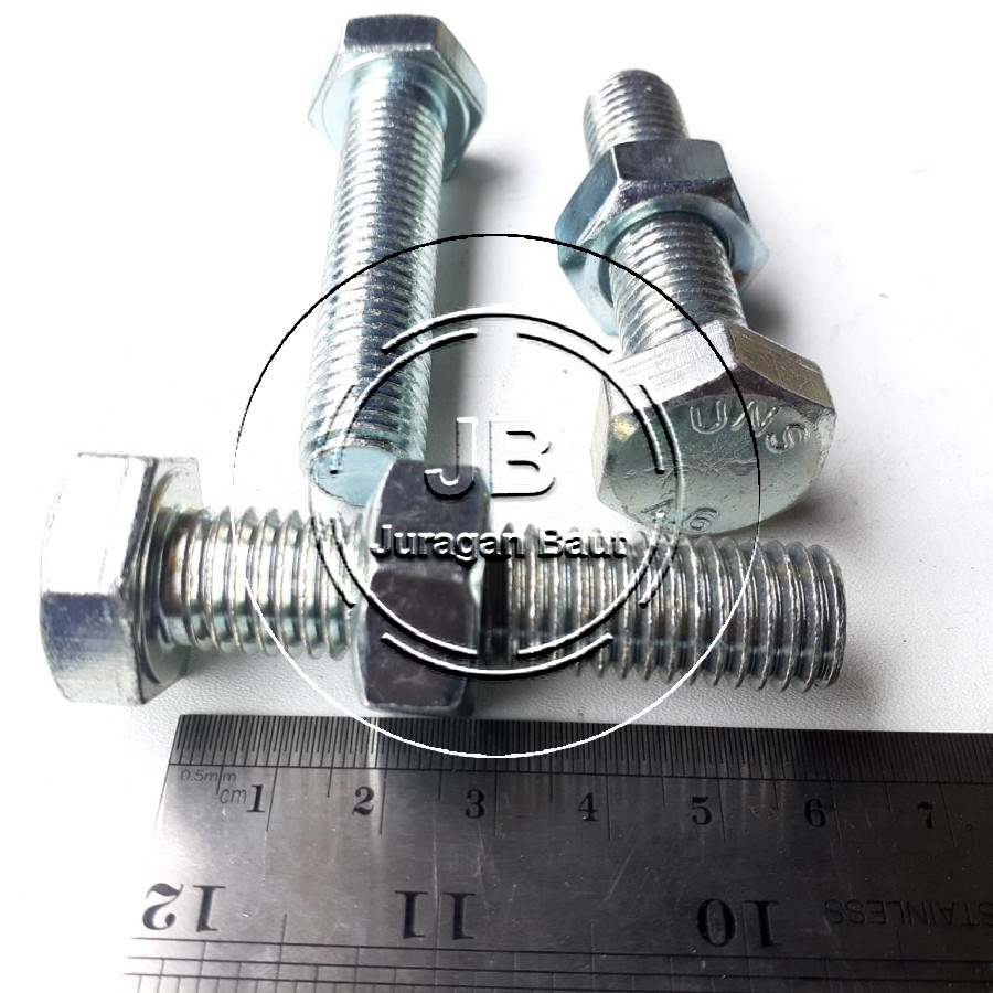 BAUT MUR M14 X 60 PANJANG 6CM 6 CM KUNCI 22 60MM MM PUTIH BAUD BMP ...