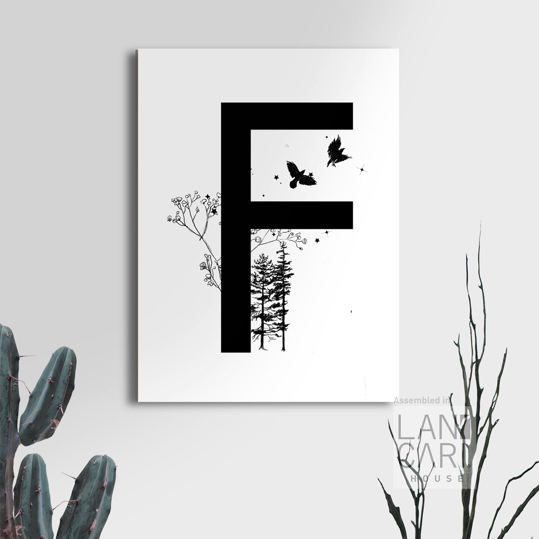 Dekorasi Wedding Inisial Huruf F Kantor Office Pajangan Frameless Wall ...