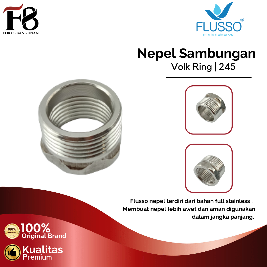 NEPEL SOCK DRAT DALAM 1/2 Fittingan air panas stainless | FLUSSO NEPEL ...