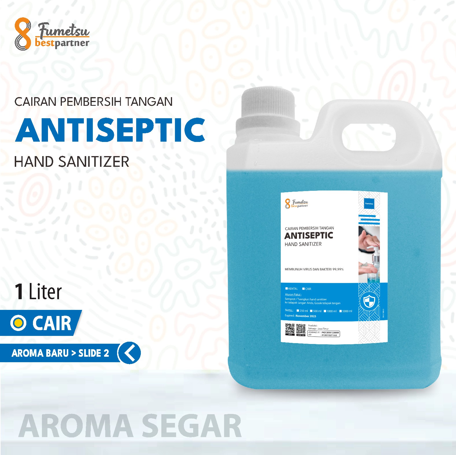 Hand Sanitizer Cair Variasi Aroma Wangi Segar 1 liter Kemasan Jerigen Free Bubble Wrap | Lazada ...