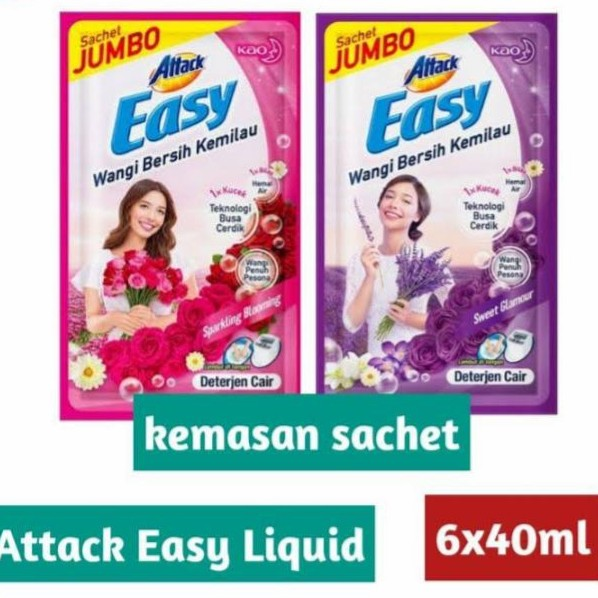 Attack easy detergen cair 6 sachet | Lazada Indonesia