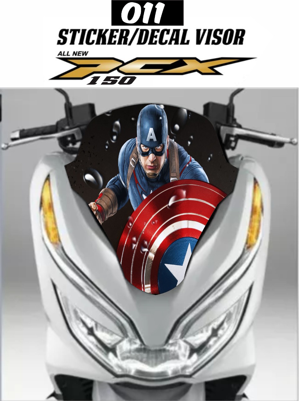 Stiker PCX 150 Winshield Tameng Sticker visor Logo Avenger | Lazada ...