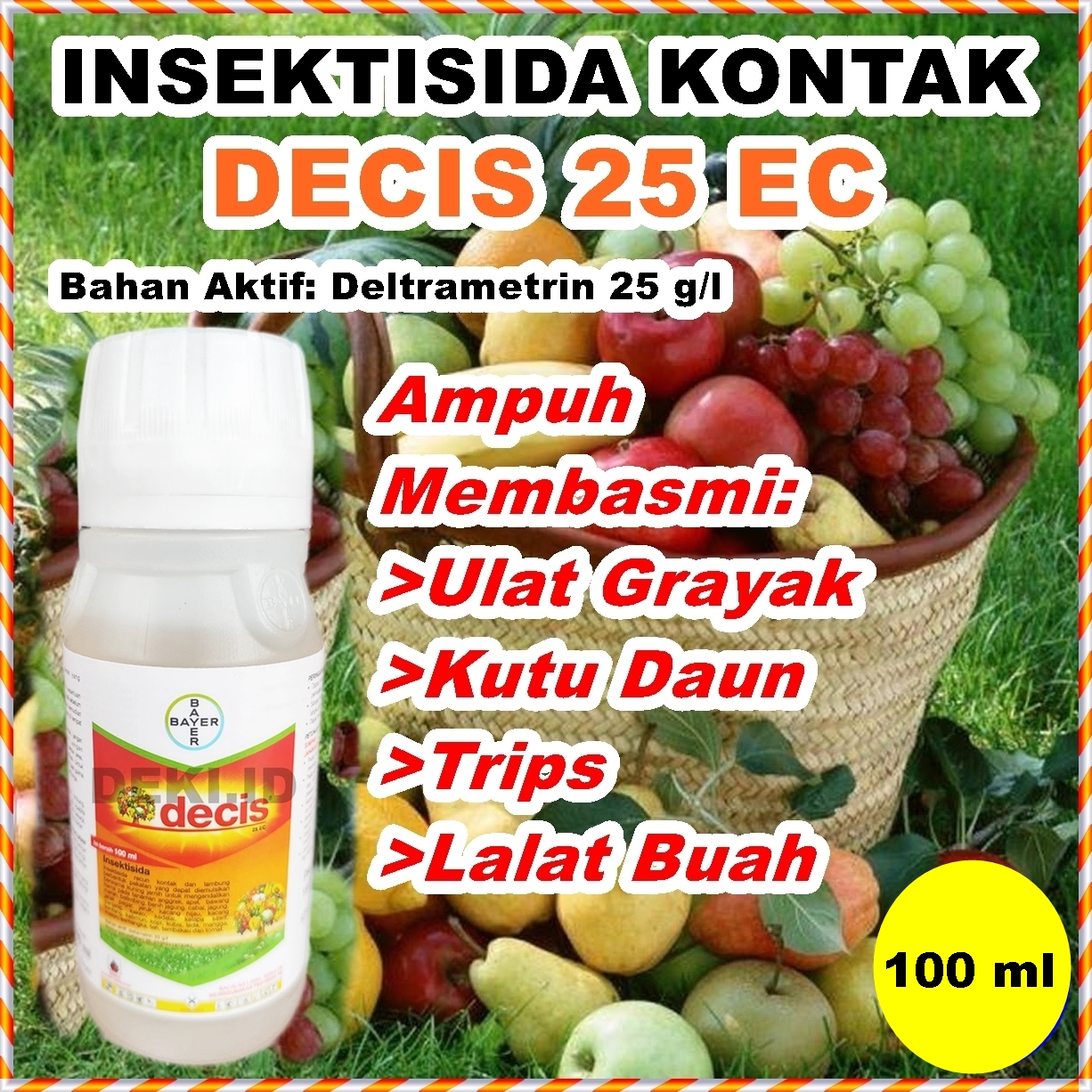 Decis 25 EC 100 ml Insektisida Kontak Pestisida Pembasmi Hama Serangga ...