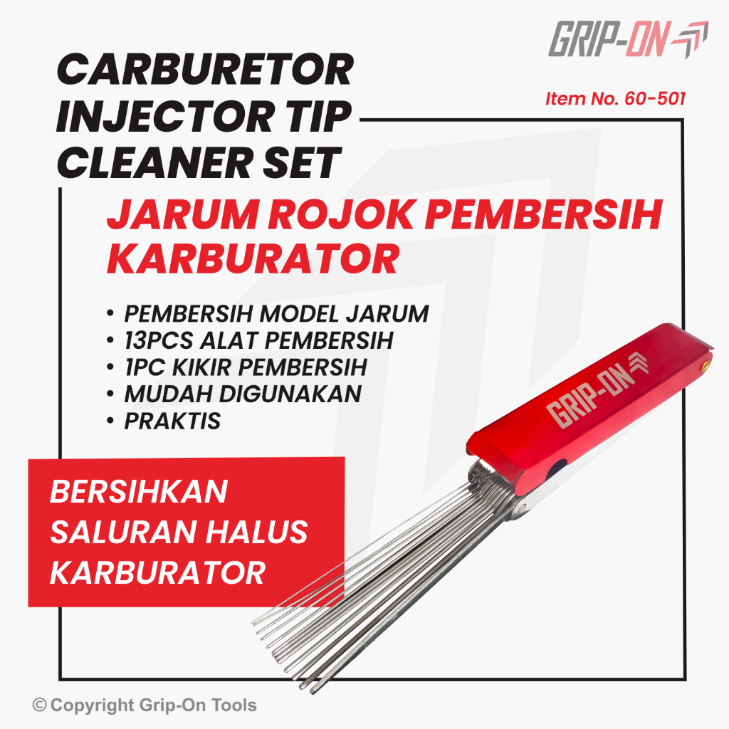 Grip-On Carburetor Injector Tip Cleaner Set Jarum Rojok Pembersih ...