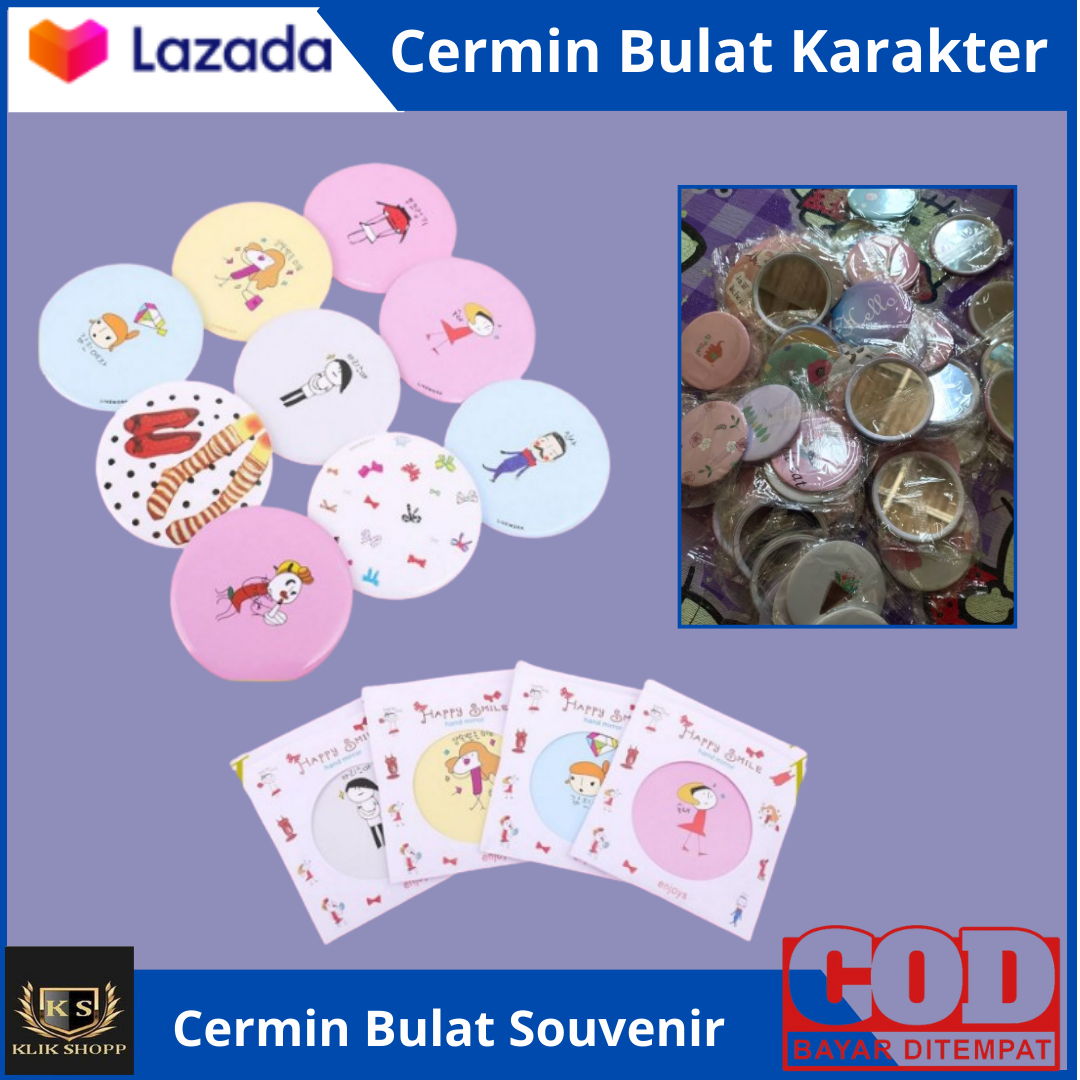 Cermin Bulat Karakter / Kaca Cermin Make Up Mini Travelling Motif ...