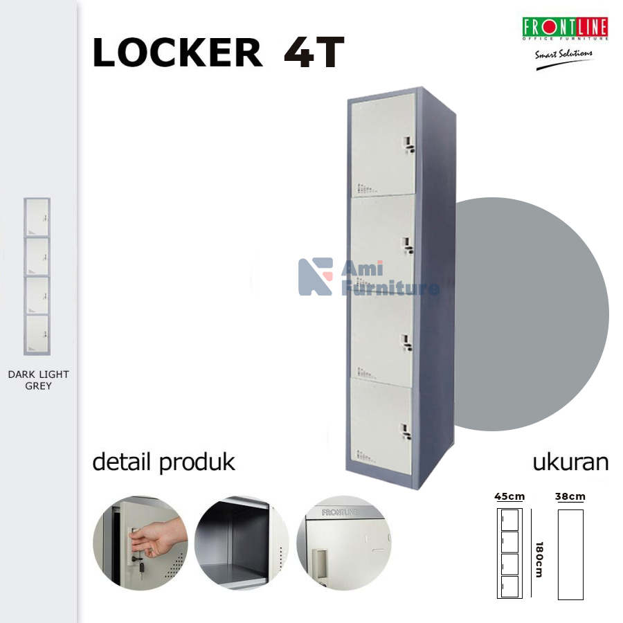 Loker Besi Lemari Locker Besi Murah loker 4 pintu 4T FRONTLINE | Lazada ...