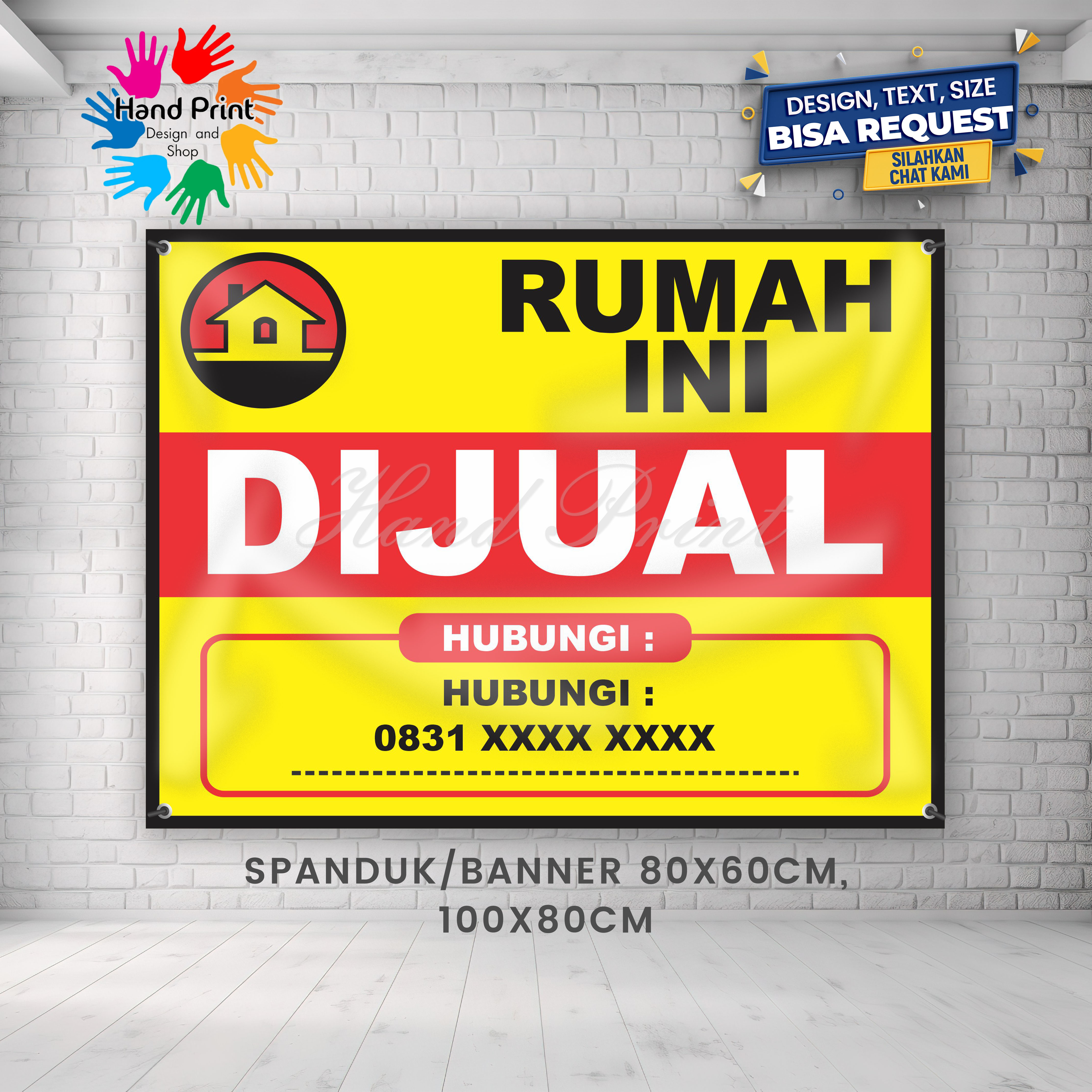 Spanduk Banner MMT Plang Rumah Dijual Tanah Dijual SHM Rumah Di ...