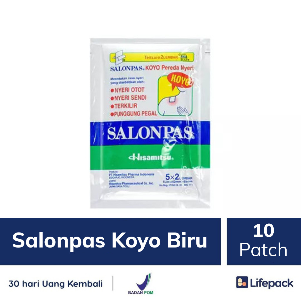 SALONPAS KOYO BIRU HIJAU 1 BUNGKUS ISI 10 LEMBAR / SALONPAS KOYO BIRU ...