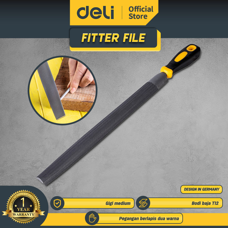 Deli Fitter File / Alat Kikir Besi Setengah Bulat 6 Inch Alat Perkakas ...