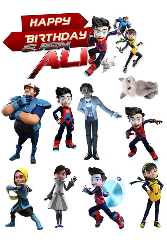 Topper kue ultah karakter ejen ali | Lazada Indonesia