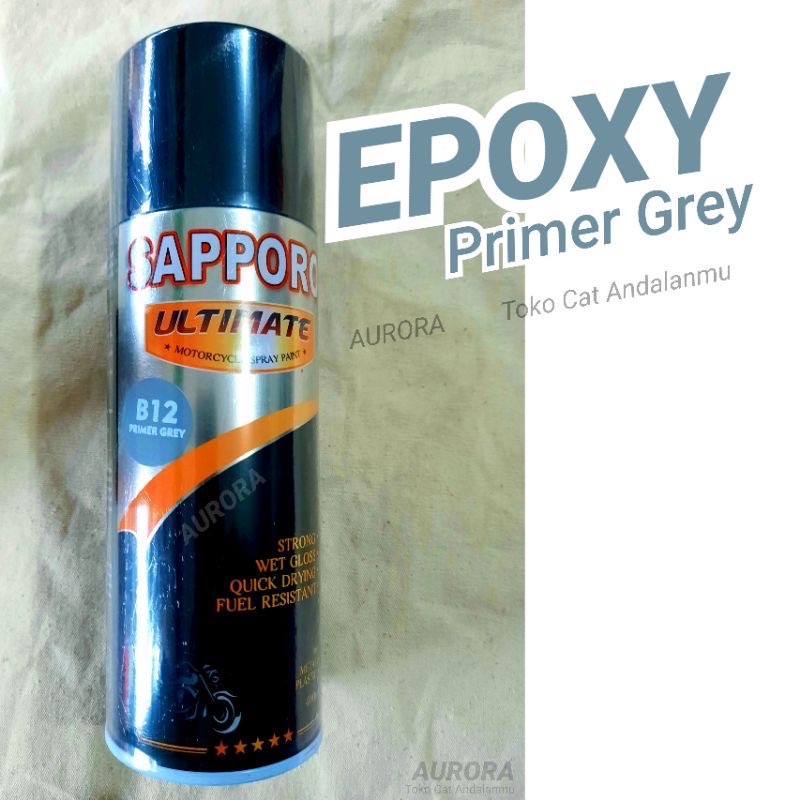 Pilox Sapporo Ultimate Primer Grey B12 Epoxy Abu-abu 400ml Pilok Saporo ...