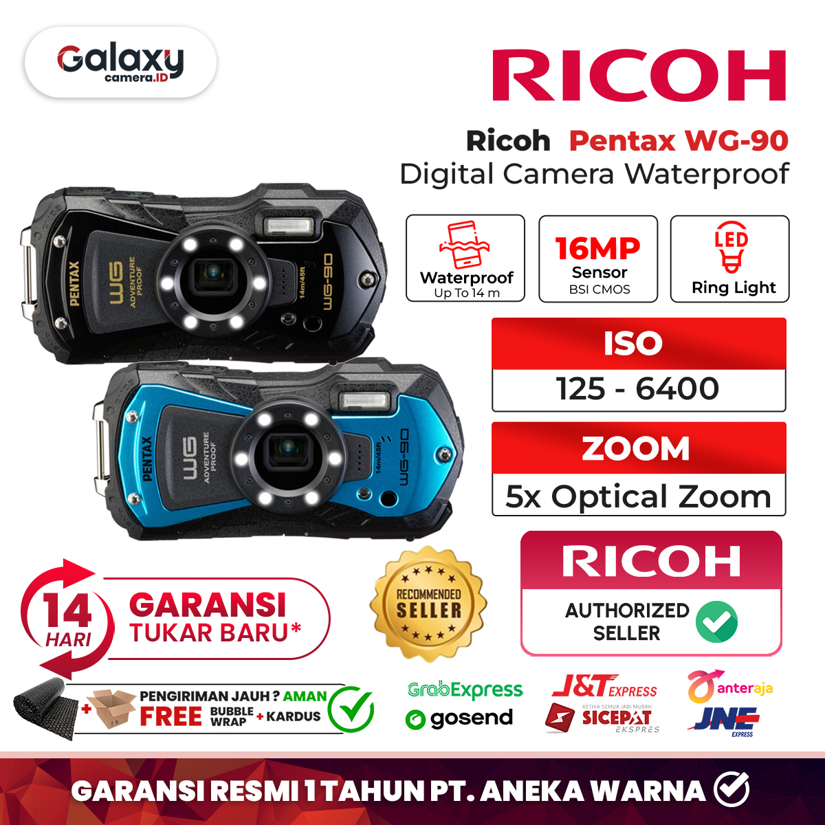 Ricoh Pentax WG-90 WG90 WG 90 Waterproof Underwater Camera Resmi ...